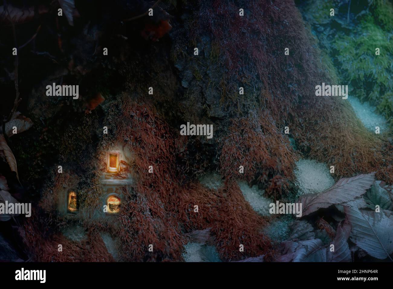 Fantasy tree house in the forest Stock Photo - Alamy