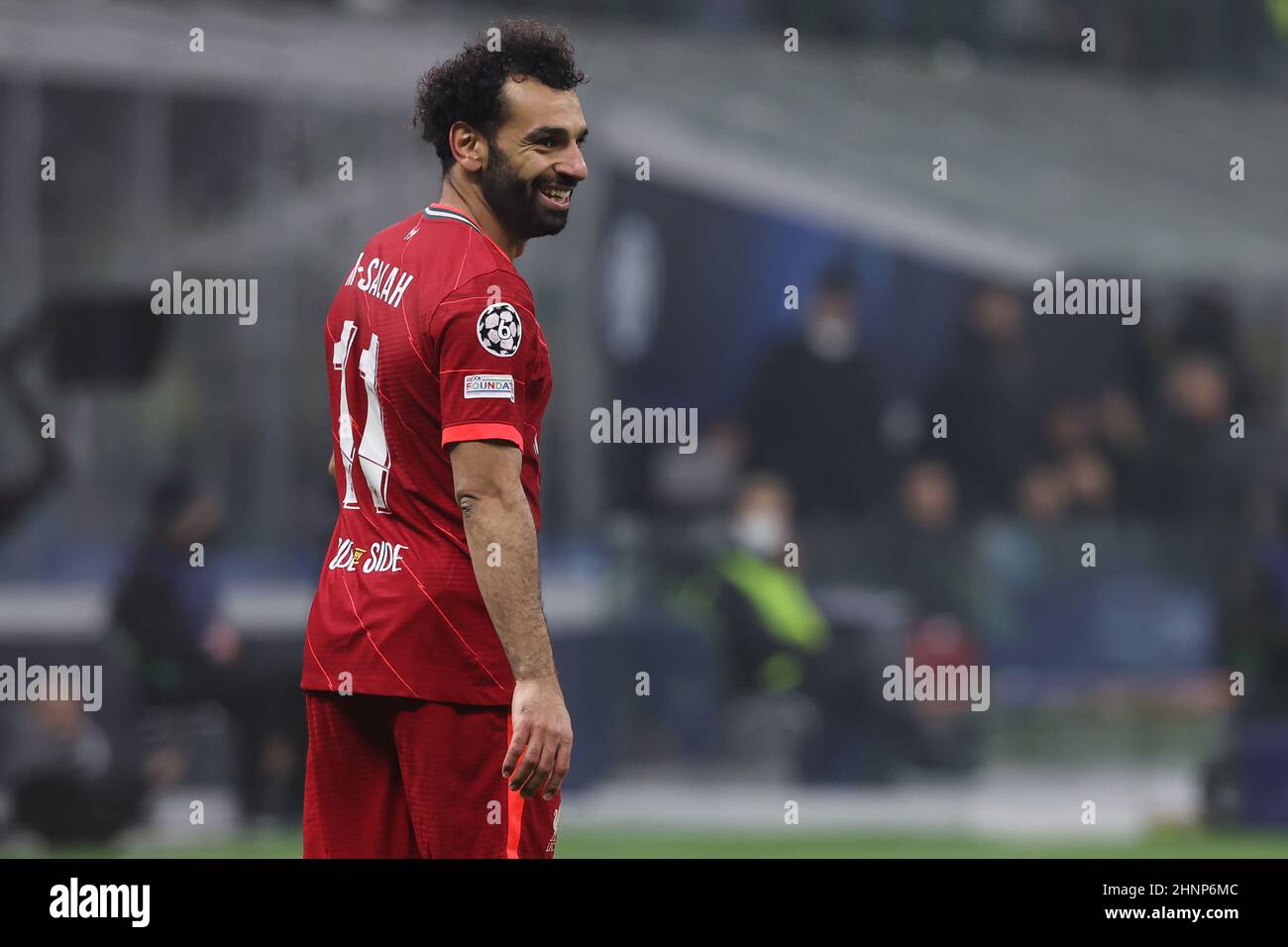 Mohamed Salah of Liverpool FC smiling during the UEFA Champions League ...