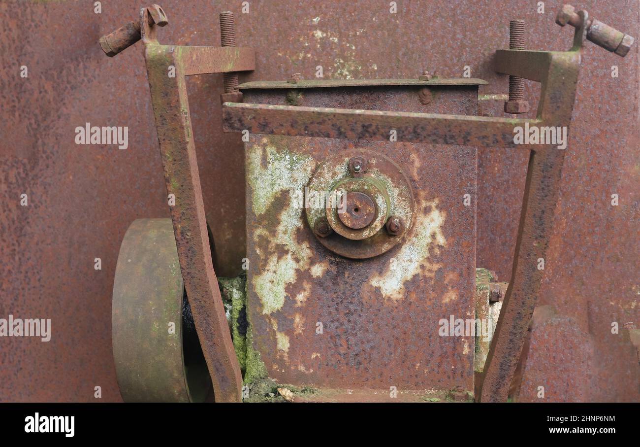 Detailed close up surface of rusty metal and steel with lots of ...