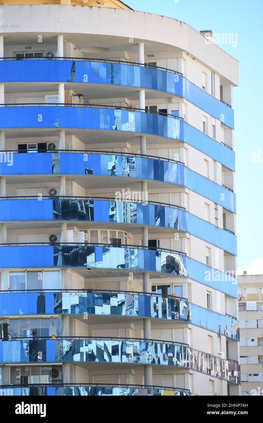 the skyline, house facades of Benidorm – Cala Finestrat -, Alicante ...