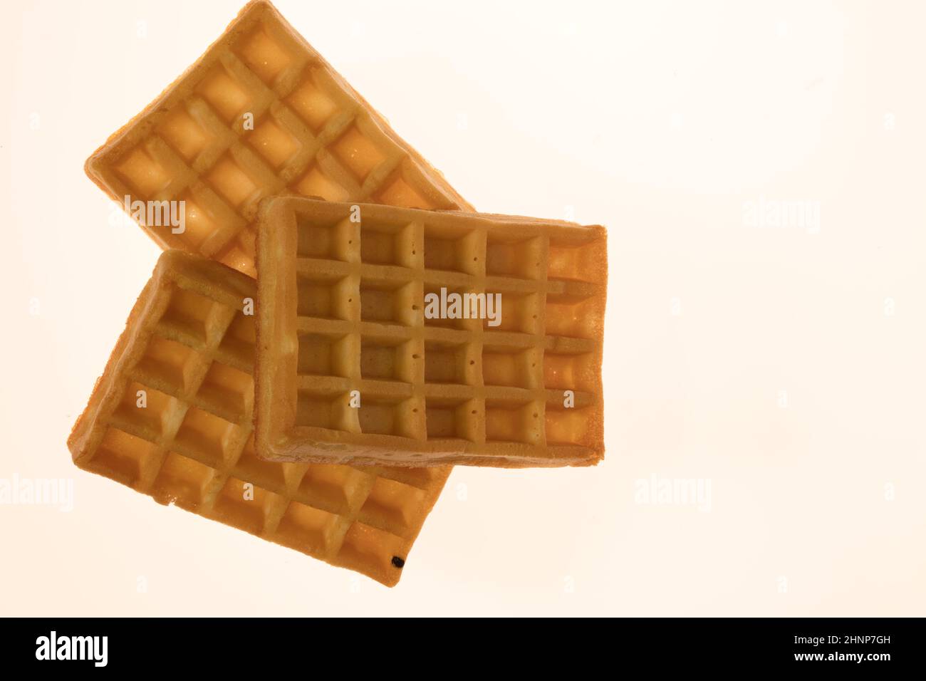 Waffle and maple syrup, close up food representation Stock Photo - Alamy