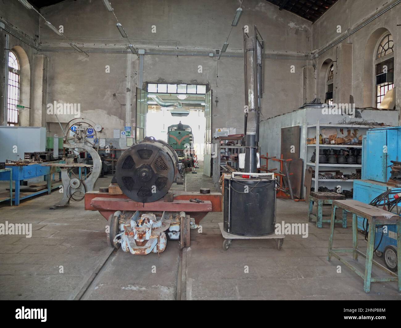 Sassari, Sardinia, Italy. Old railway workshop of Sardinian Railways ...
