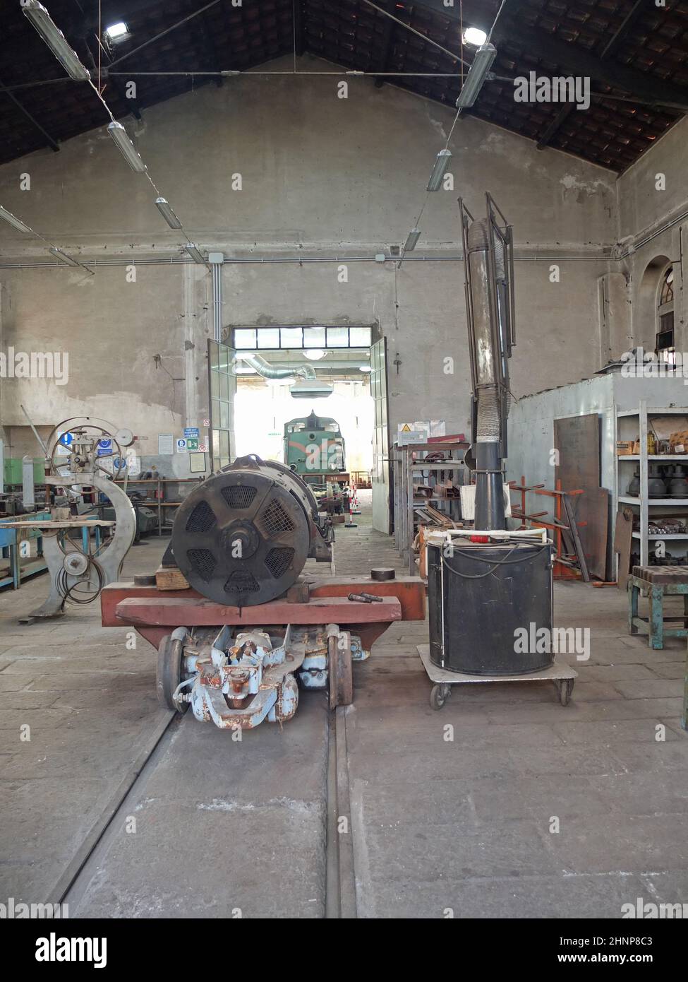 Sassari, Sardinia, Italy. Old railway workshop of Sardinian Railways ...