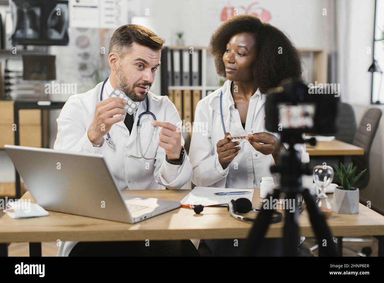 Video two multiracial female doctors hi-res stock photography and ...
