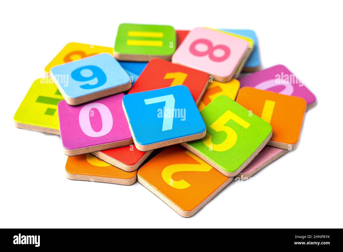 Math number colorful on white background, education study mathematics ...