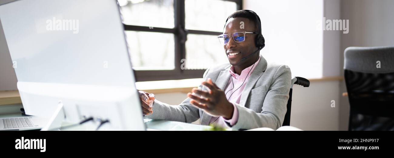 Online Virtual Conference Webinar Or Training Interview Call Stock ...