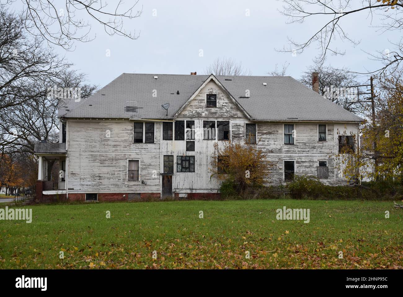 Residential properties next to empty lots on Jos Campau St in Detroit ...