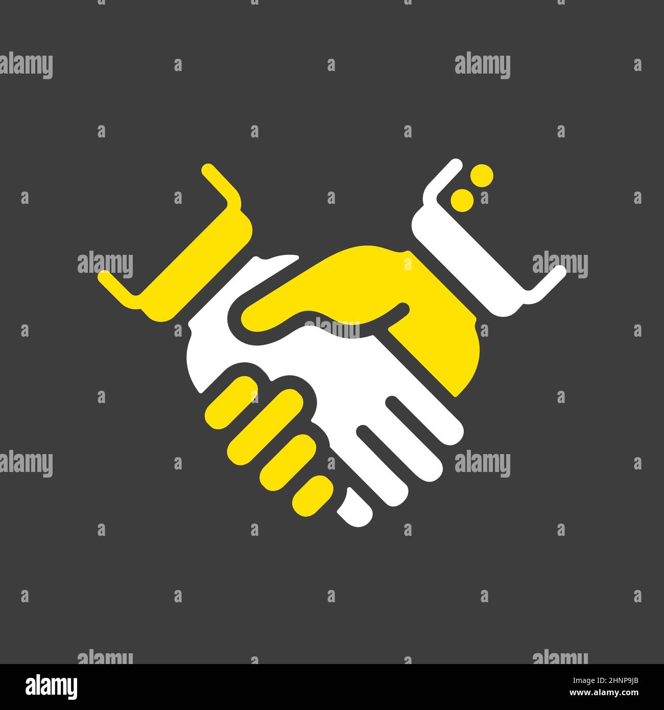 Business handshake, contract agreement outline glyph icon. Graph symbol ...