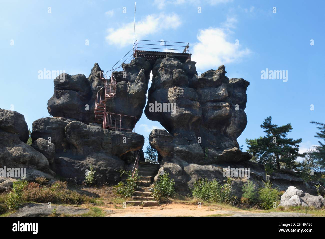 Natural stone gate near Oybin Stock Photo - Alamy