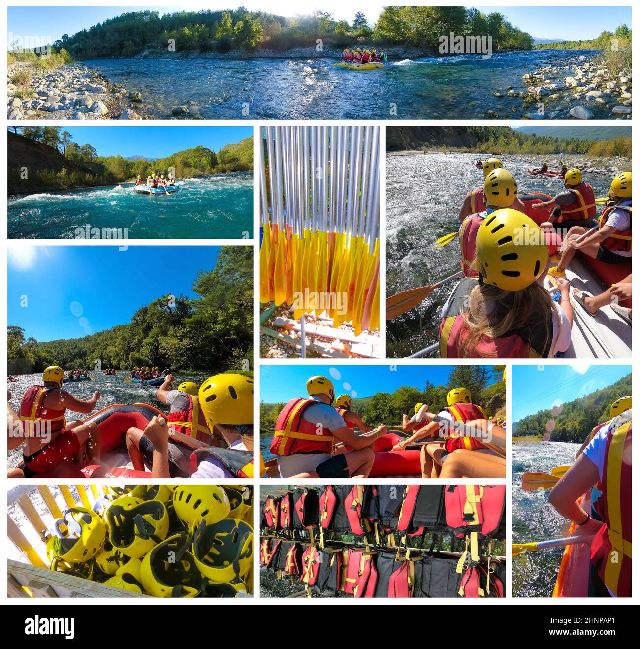 Water rafting on the rapids of river Manavgat in Koprulu Canyon, Turkey ...