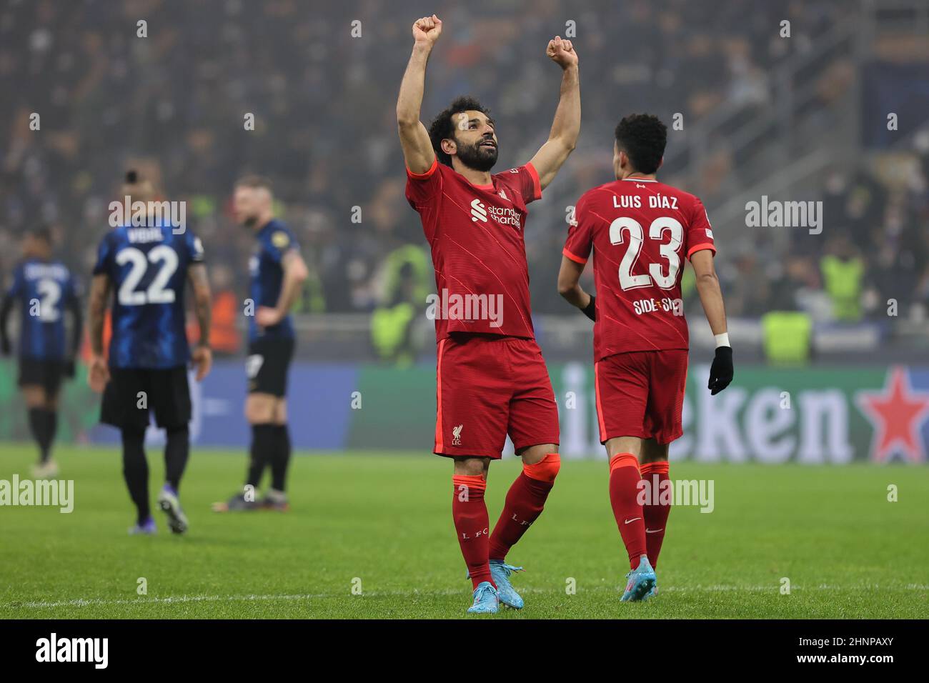 Mohamed Salah of Liverpool FC celebrates after scoring a goal during ...