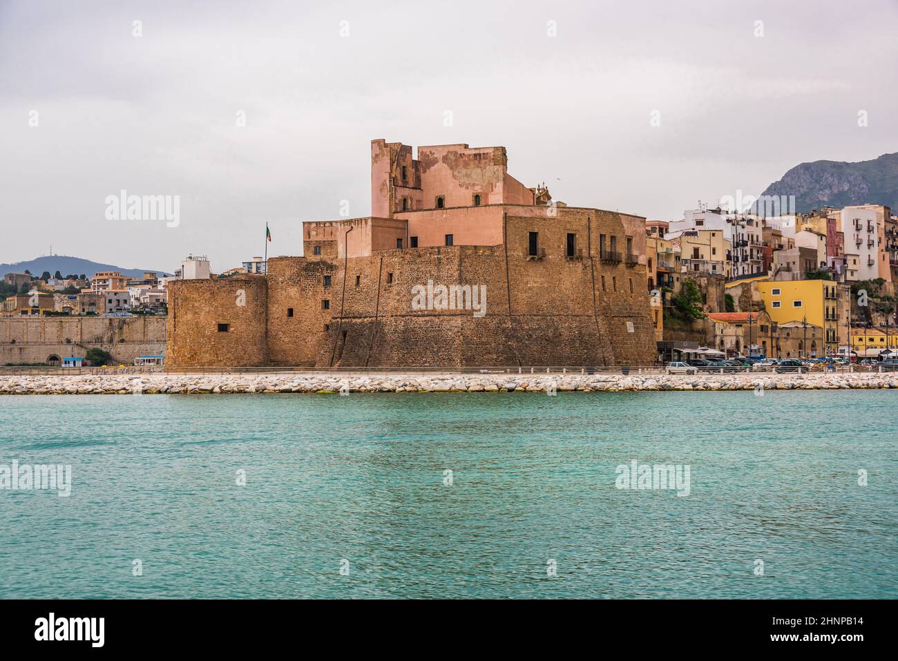 The ancient castle at the top of the promontory of Castellammare del ...