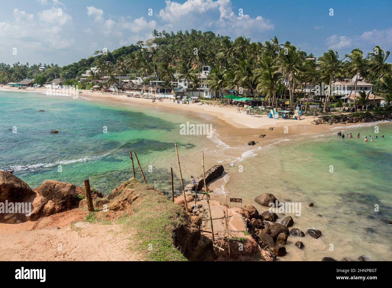 Mirissa Beach in Sri Lanka. Turquoise water and paradise Stock Photo ...
