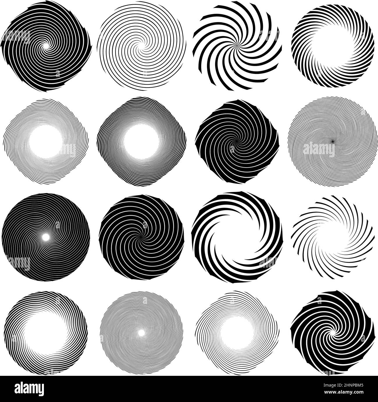 Twist, whirlwind, whirlpool elements. Vortex, volute element set ...