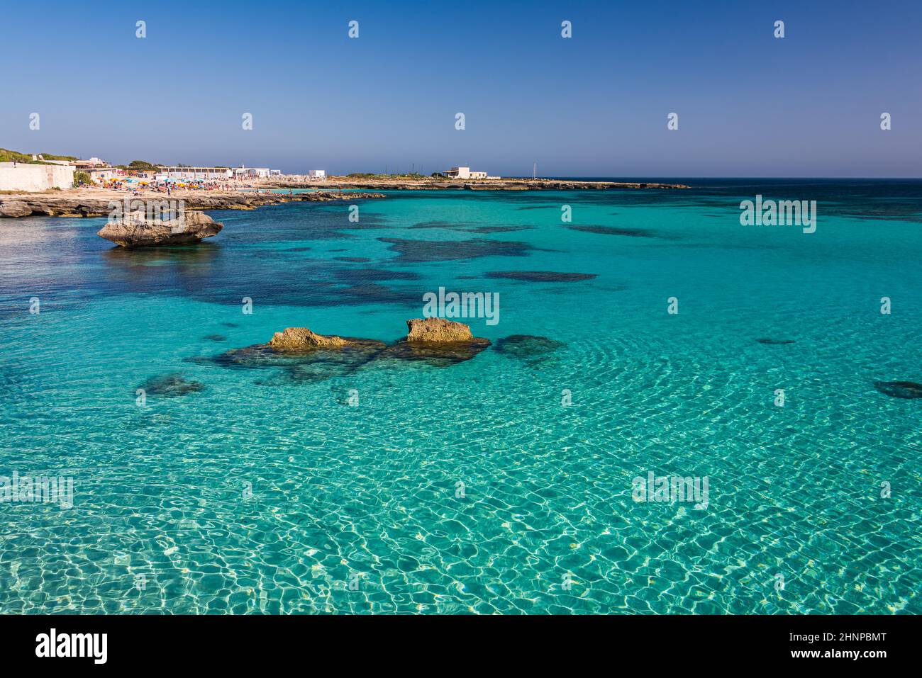 The transparent seewater of Lido Burrone in Favignana, Aegadian Islands ...