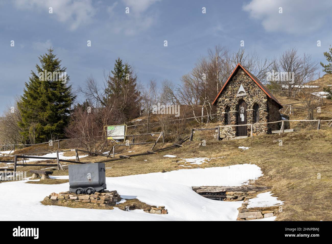 The mining landscape Mednik Hill, UNESCO World Heritage site Stock ...