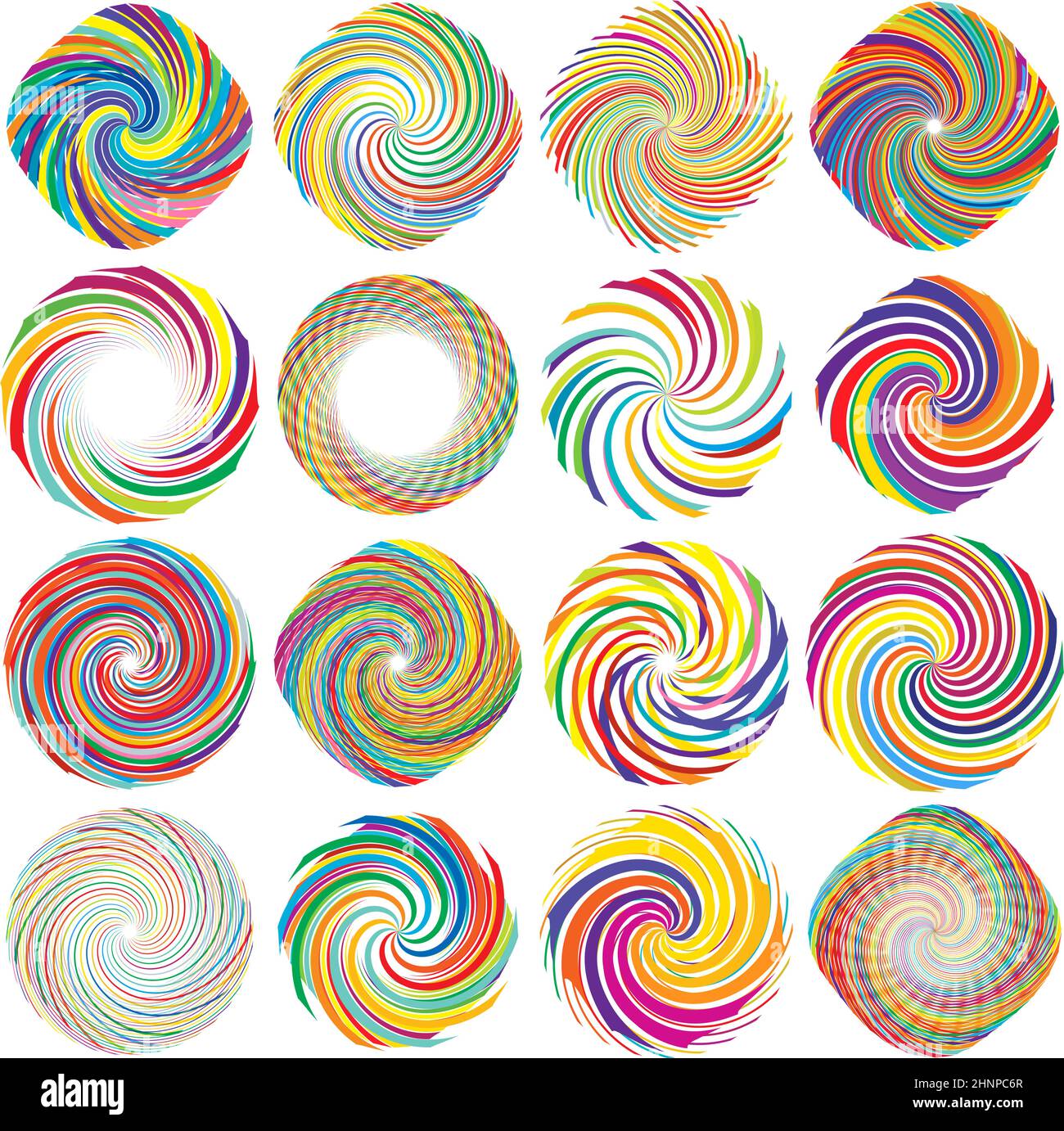 Twist, whirlwind, whirlpool elements. Vortex, volute element set ...