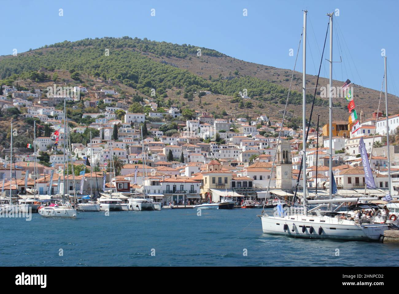 The port of Hydra Island, Greece Stock Photo - Alamy
