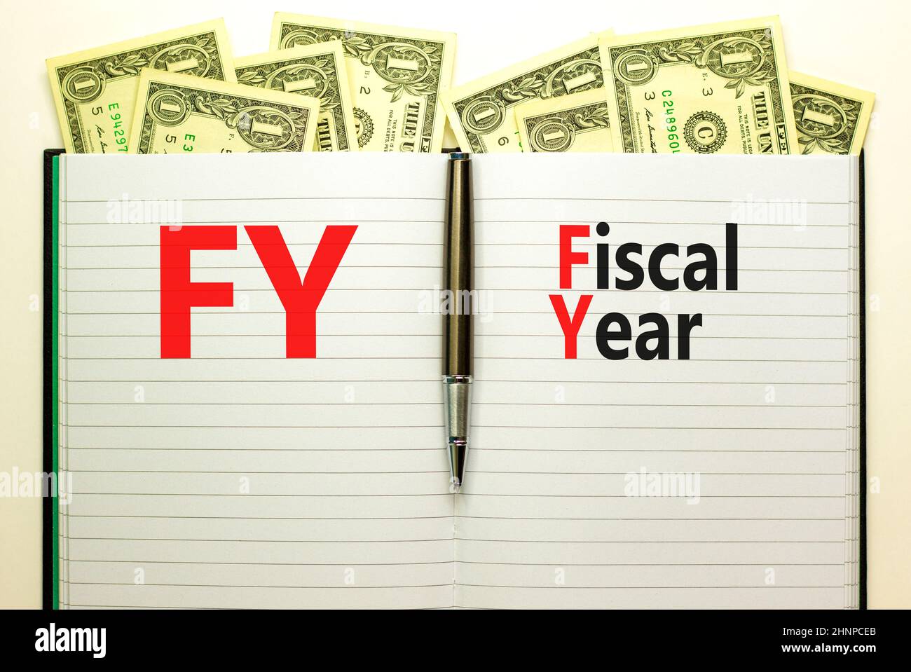 FY Fiscal year symbol. Concept words FY Fiscal year on white note ...
