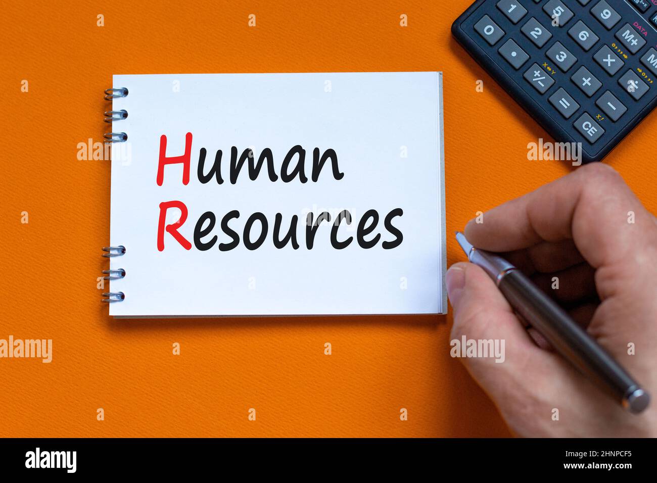 HR Human resources symbol. Concept words HR Human resources on white ...