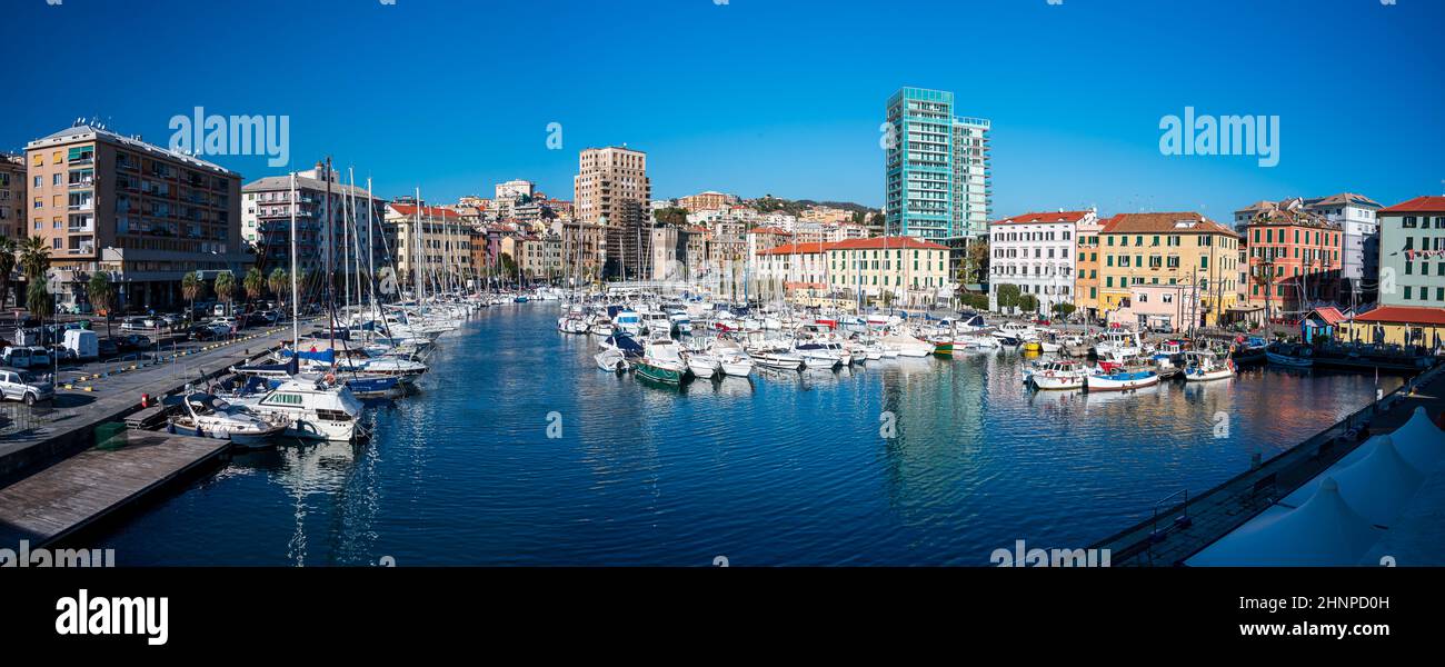 View of the Port of Savona Stock Photo - Alamy