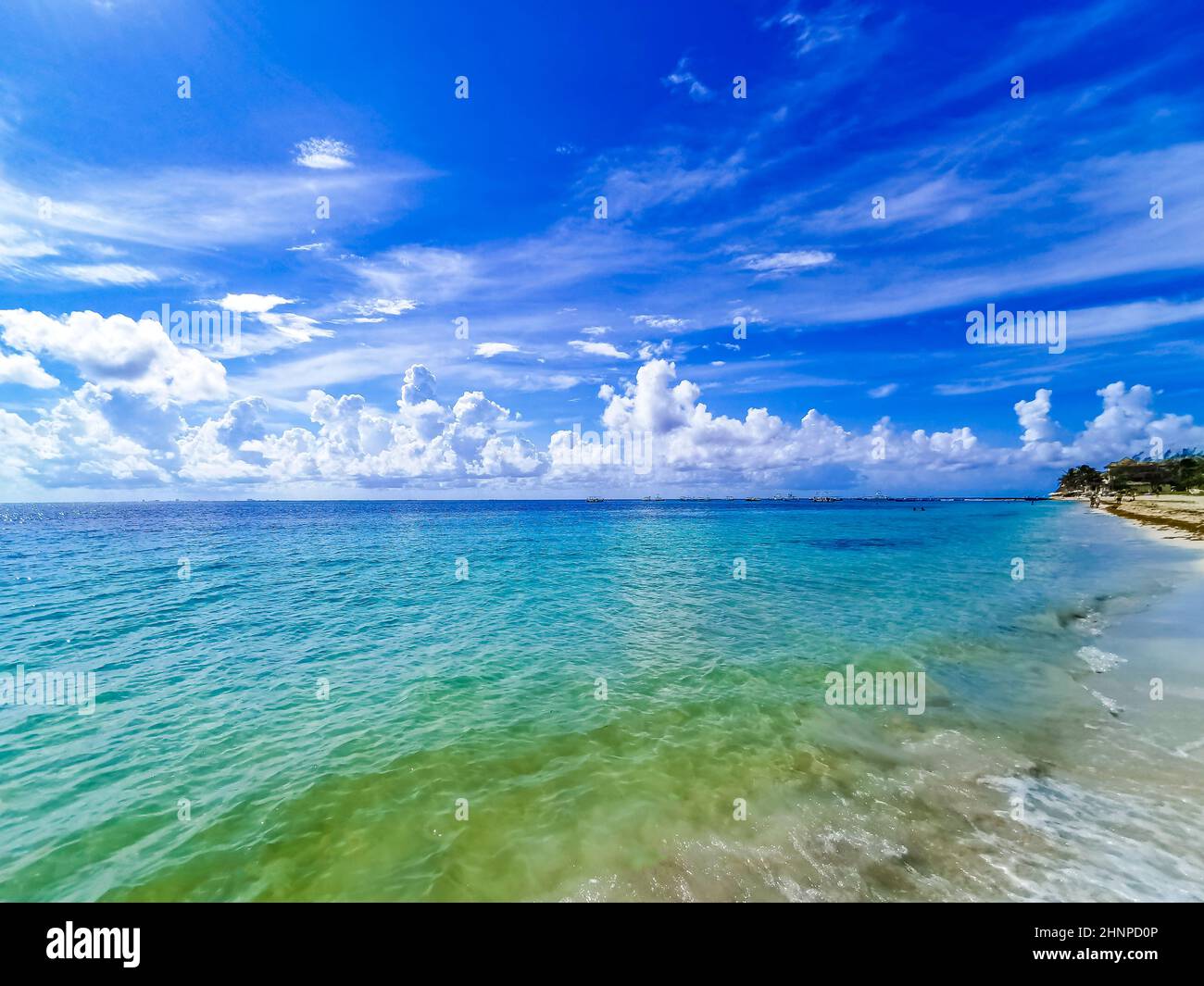 Tropical mexican beach panorama Playa 88 Playa del Carmen Mexico Stock ...