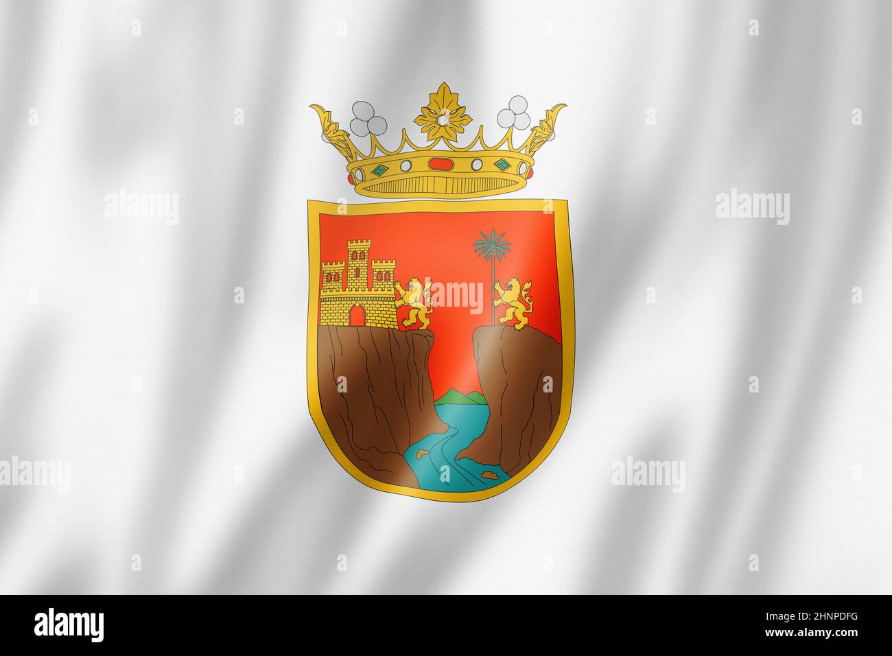 Chiapas state flag, Mexico waving banner collection. 3D illustration ...