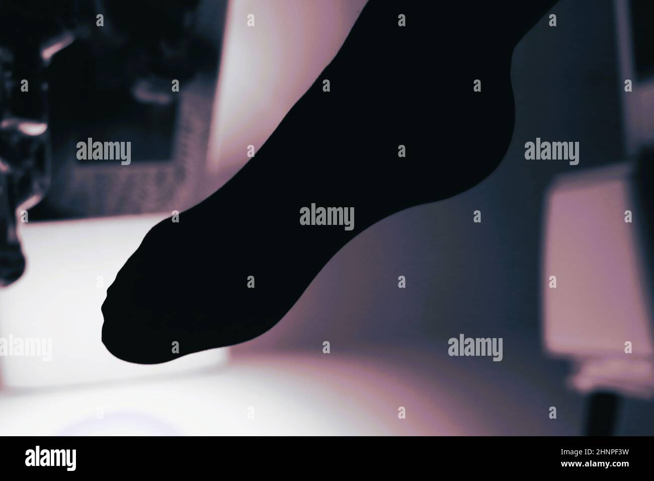 Conceptual Arts Concept - Putting Ones Foot Down - Close-up of a foot ...