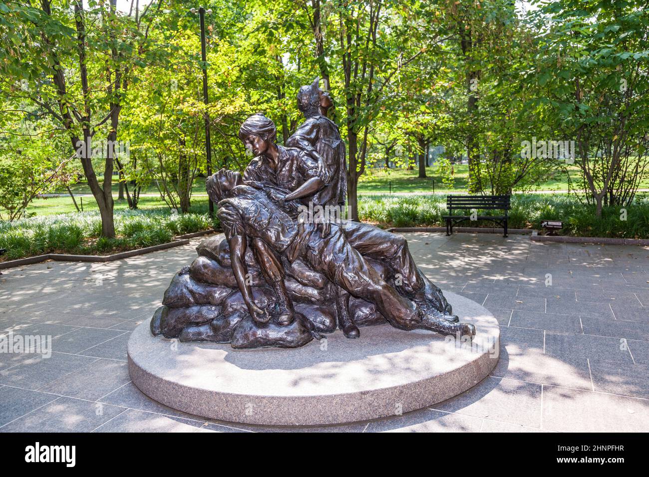 Memorial statues to Vietnam war Women Nurse in Washington Stock Photo ...