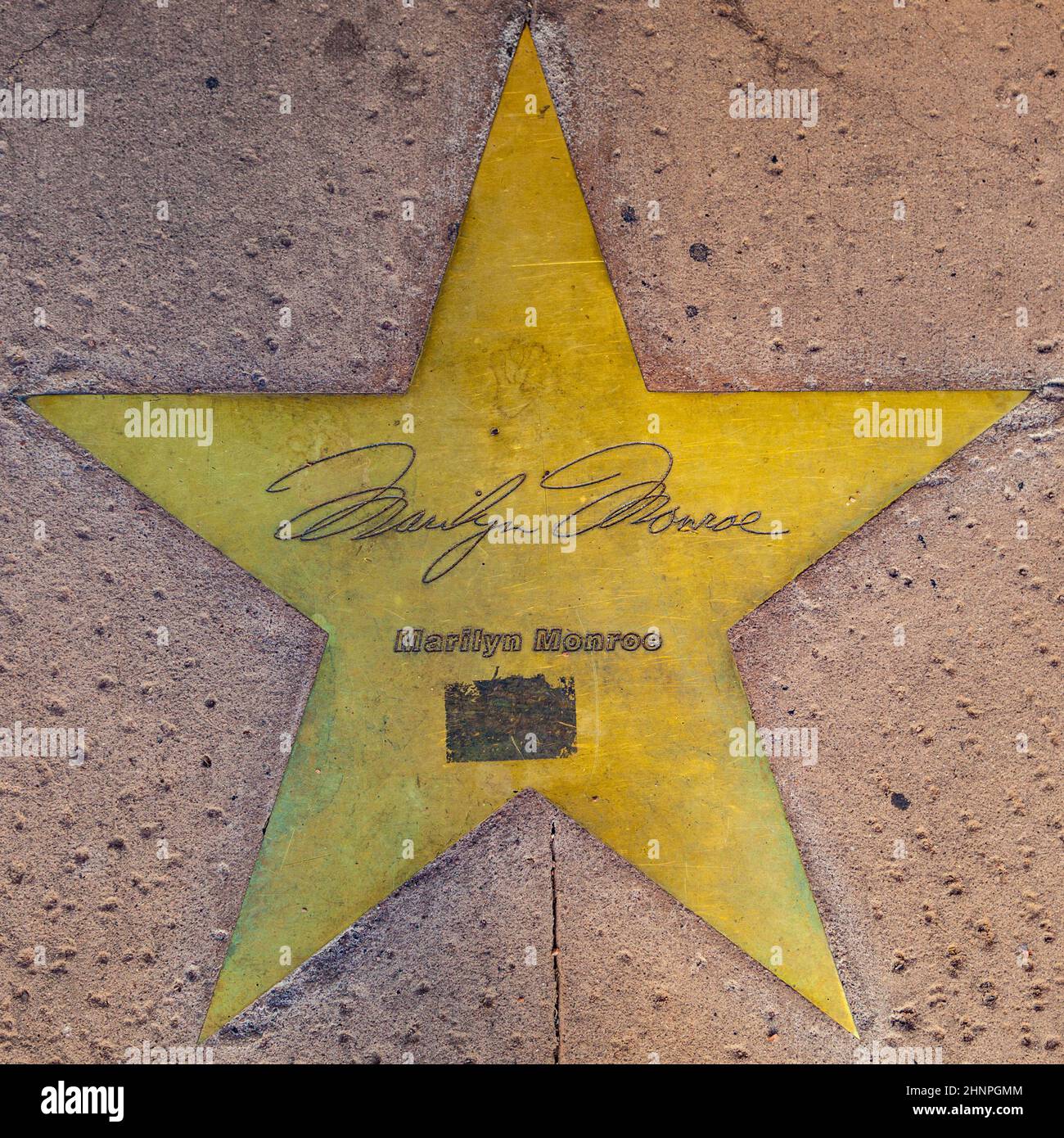 Star of Marilyn Monroe on sidewalk in Phoenix, Arizona Stock Photo - Alamy