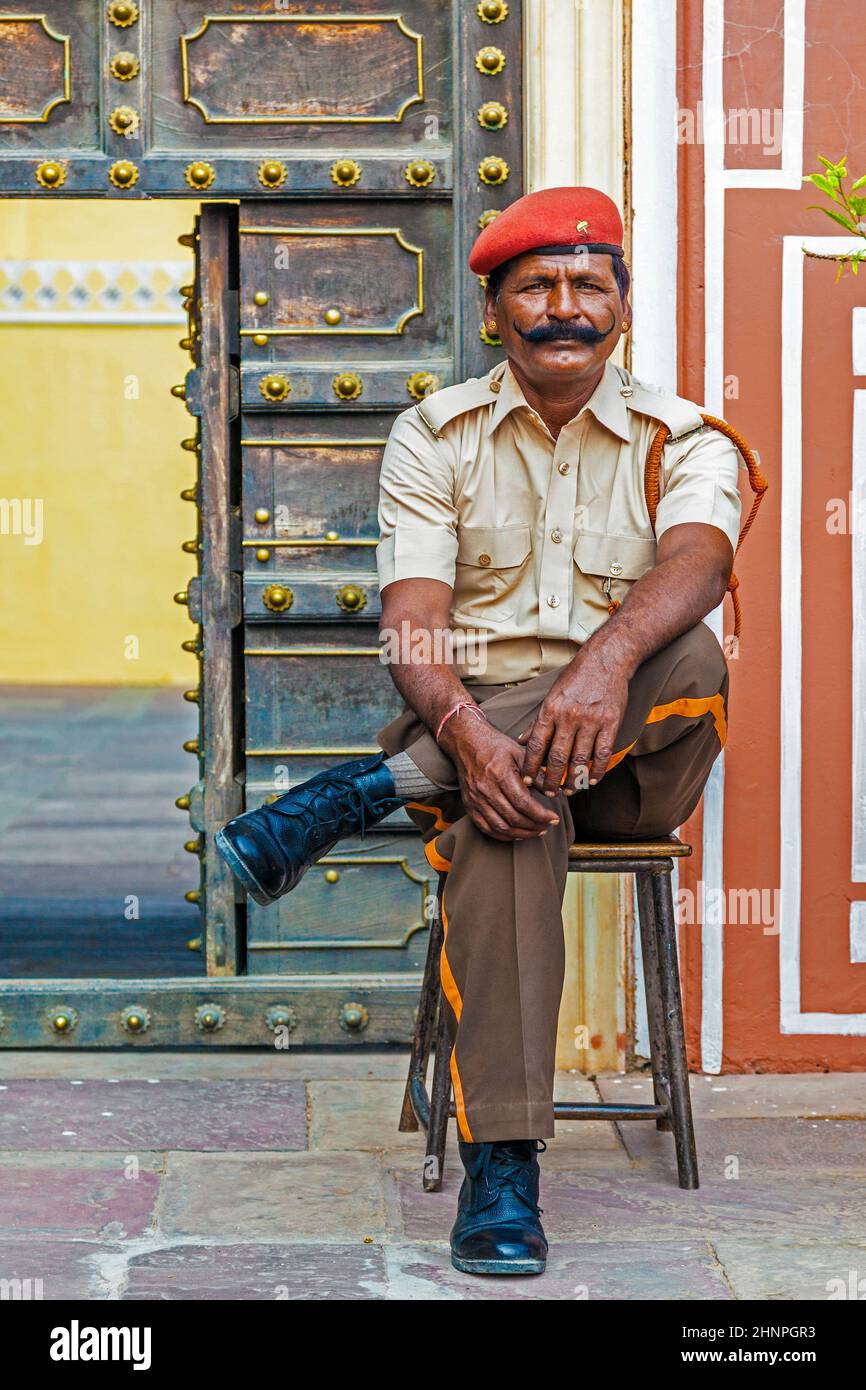Indian guard at the entrance of the museum Stock Photo - Alamy