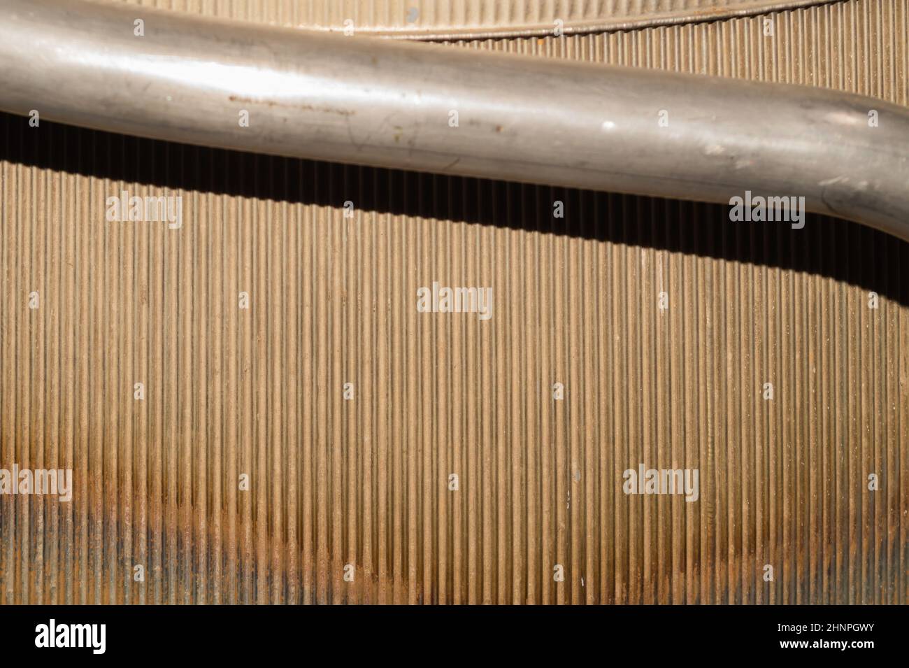 Old ribbed metal texture. corrugated steel background. metal pipe Stock ...