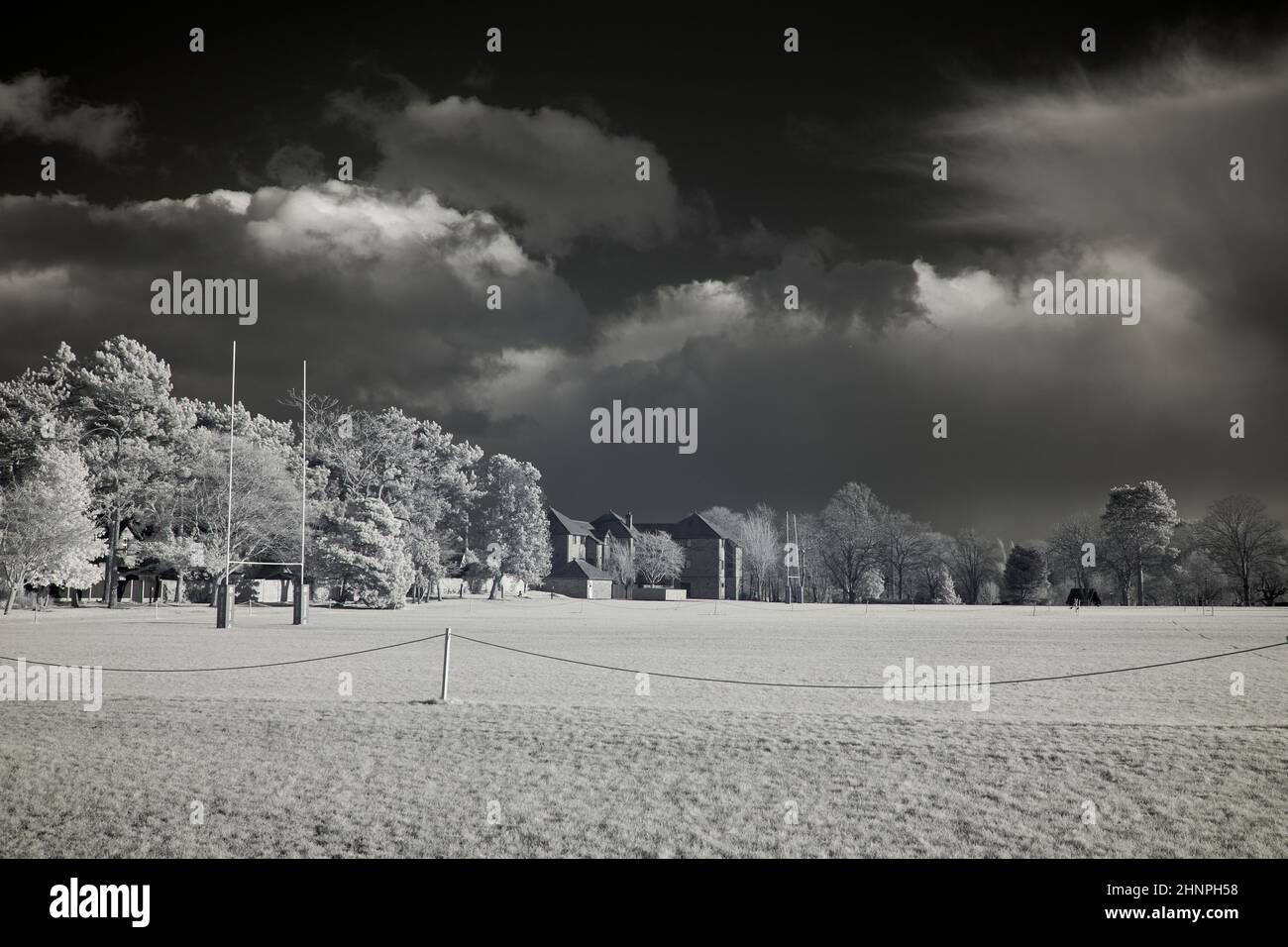 Infrared landscape and clouds scene Stock Photo - Alamy
