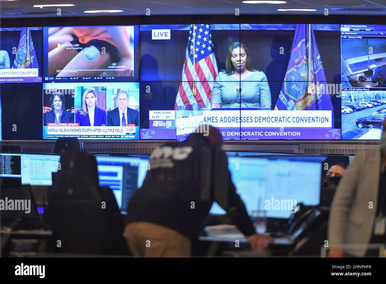 Command center at the NYC Office of Emergency Management on February 17 ...
