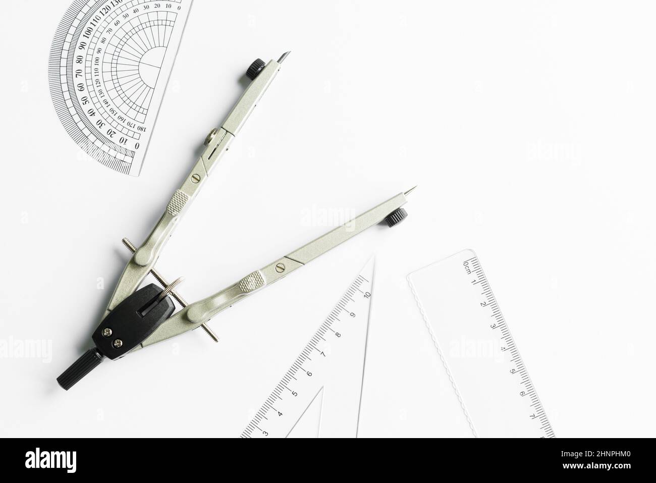 Ruler paper compass pencil Cut Out Stock Images & Pictures - Alamy