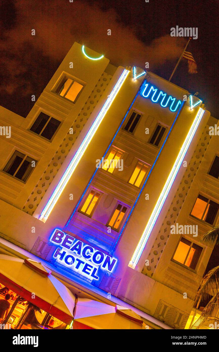 Beacon hotel at Ocean drive in Miami Beach Stock Photo - Alamy