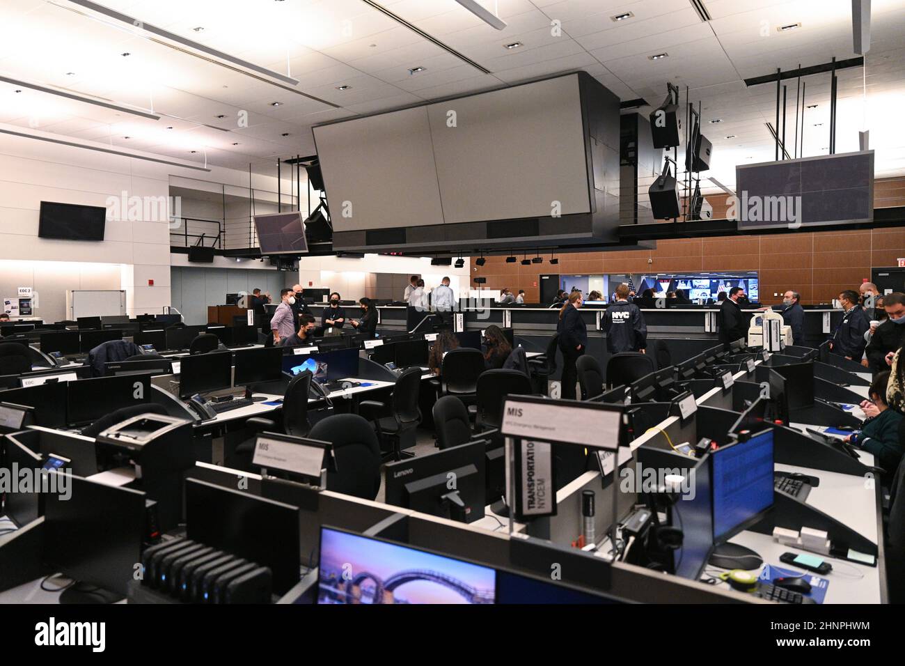 Command center at the NYC Office of Emergency Management on February 17 ...