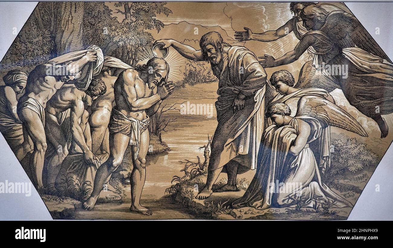 Voronezh, Russia. 17th Feb, 2022. Engraving "Baptism of the Savior ...