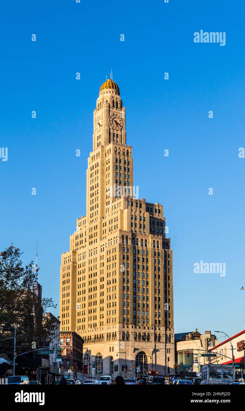 USA, New York State, New York City, Historic Brooklyn clock tower ...