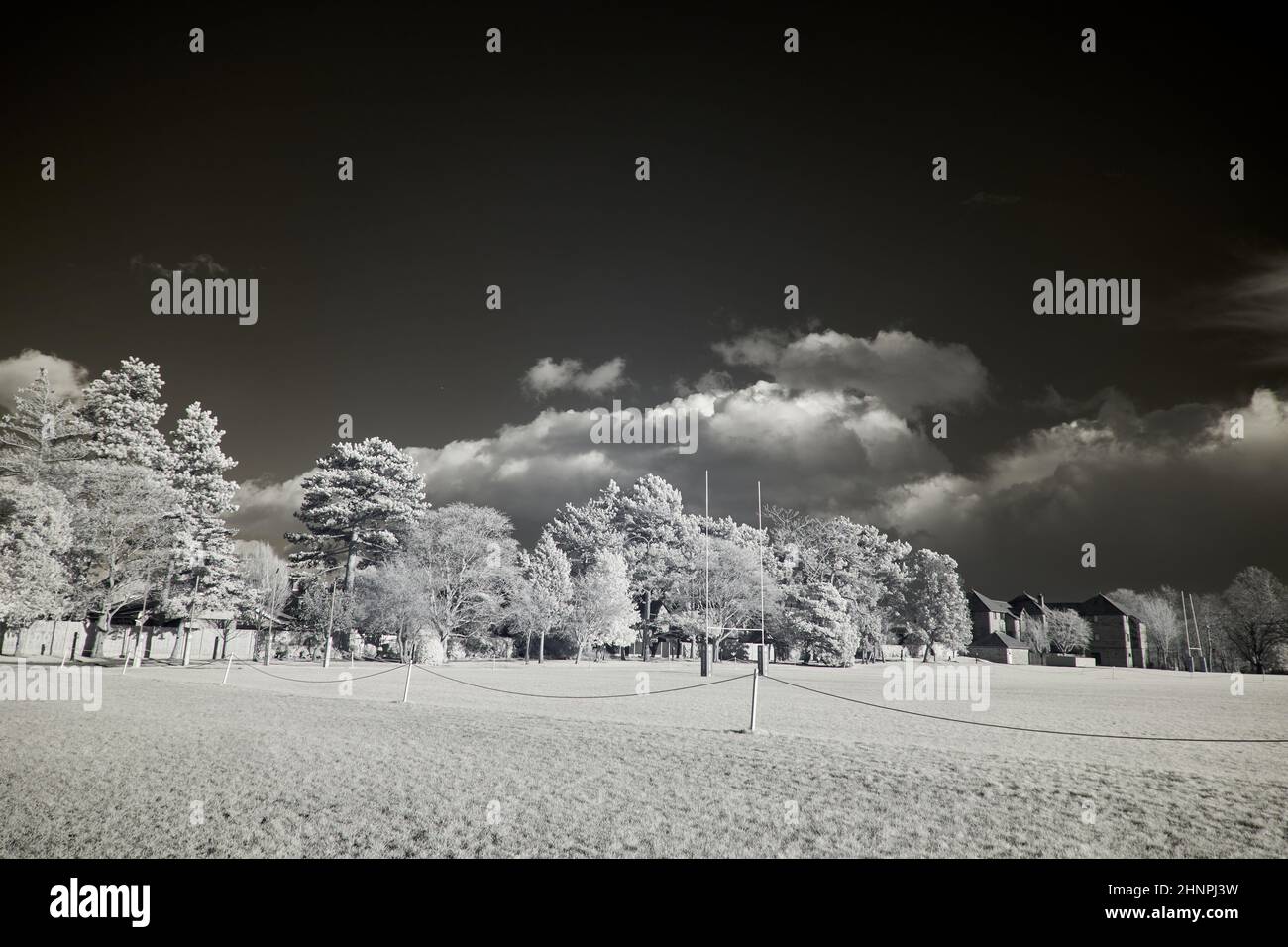 Infrared landscape and clouds scene Stock Photo - Alamy