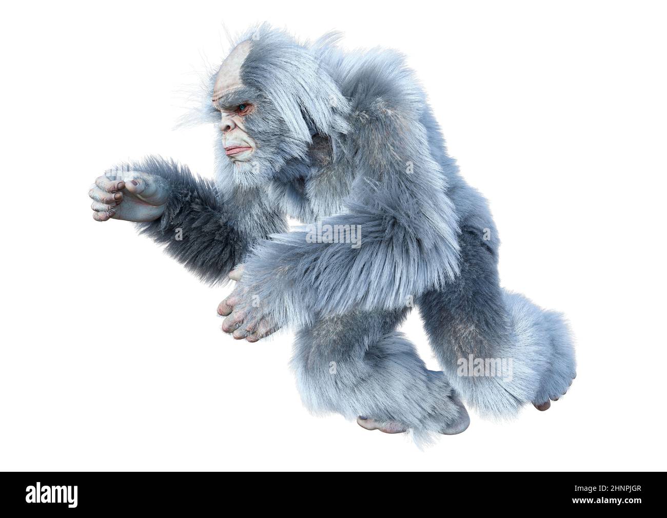 3D rendering of a fantasy creature yeti isolated on white background ...