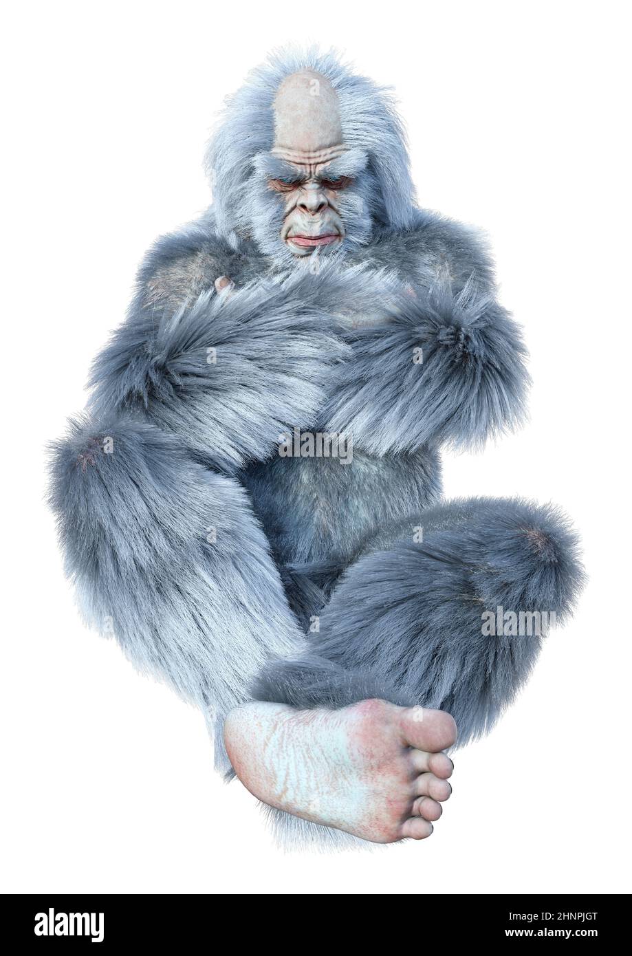 3D rendering of a fantasy creature yeti isolated on white background ...