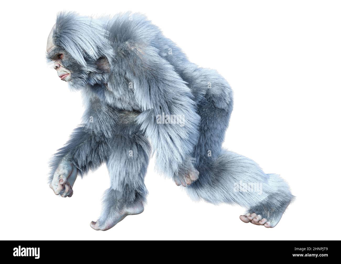3D rendering of a fantasy creature yeti isolated on white background ...