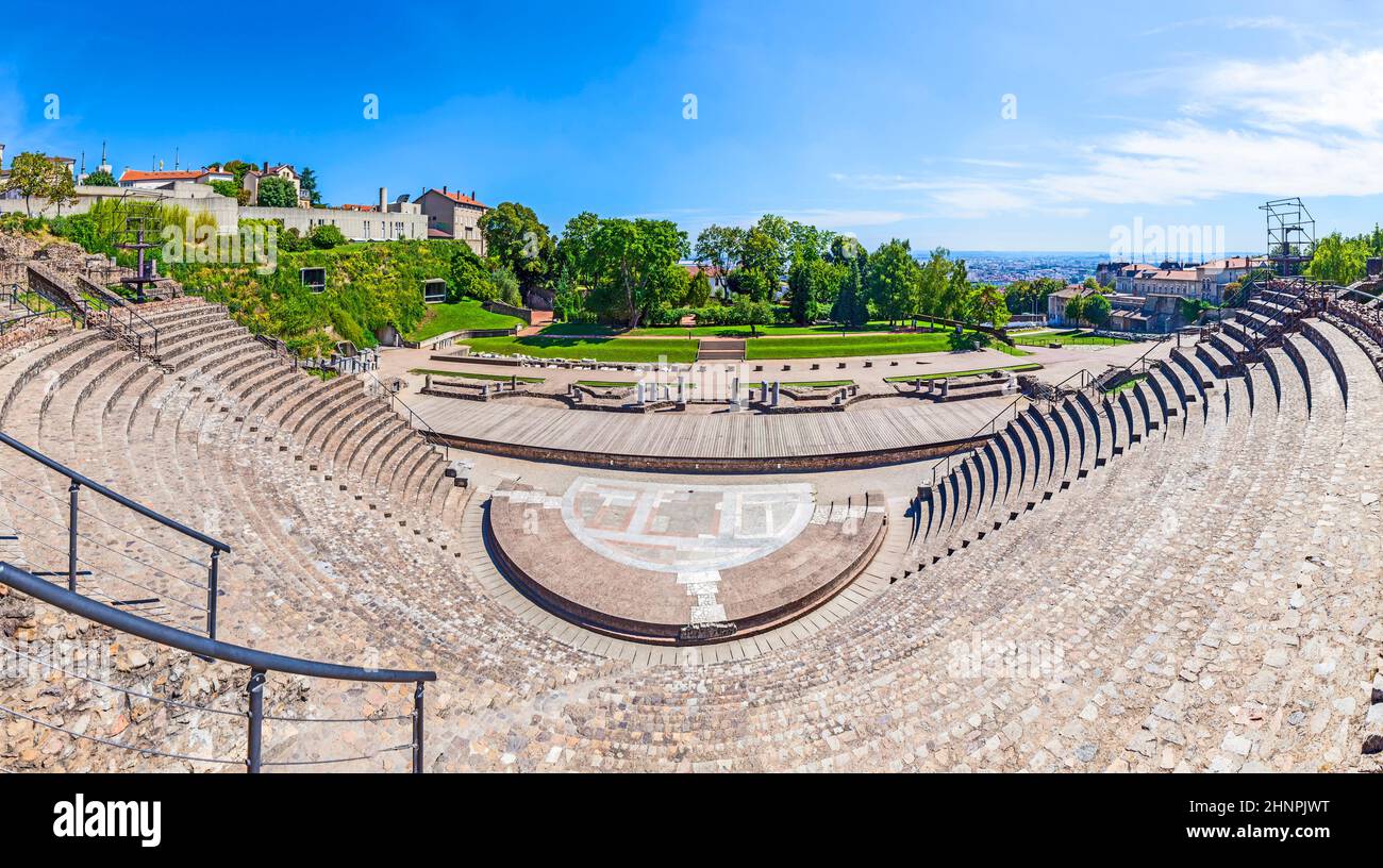 Amphitheater of the Three Gauls in Fourviere above Lyon France Stock ...