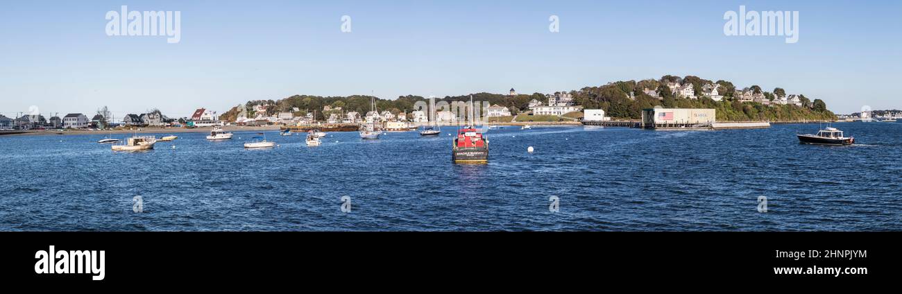 skyline of island Hull near Boston with sailing ships for private ...