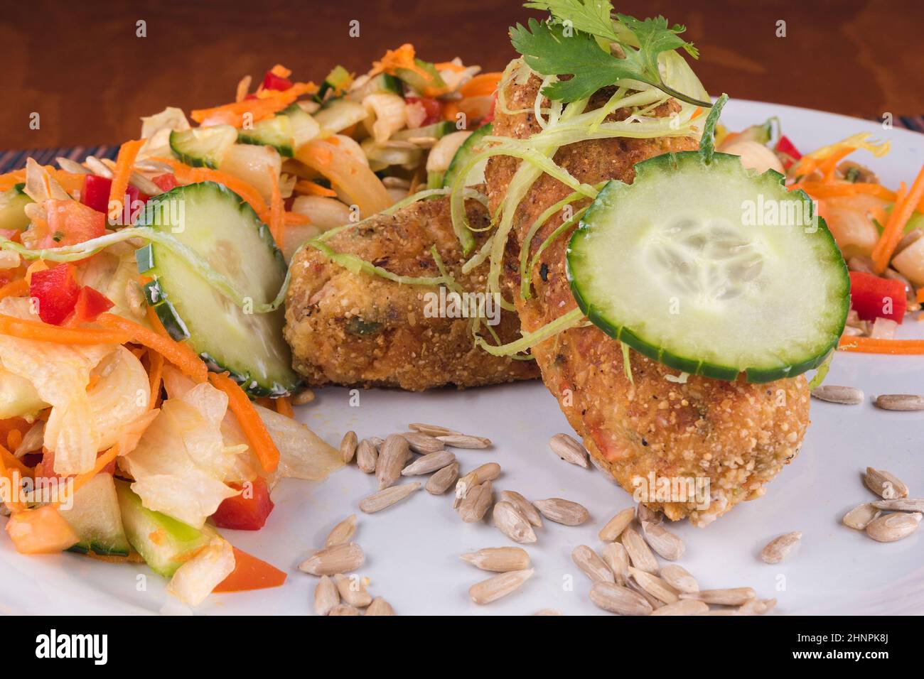 DELICIOUS VEGETARIAN FOOD WITH VEGETABLES, TORTILLAS, CARROT, CUCUMBERS ...