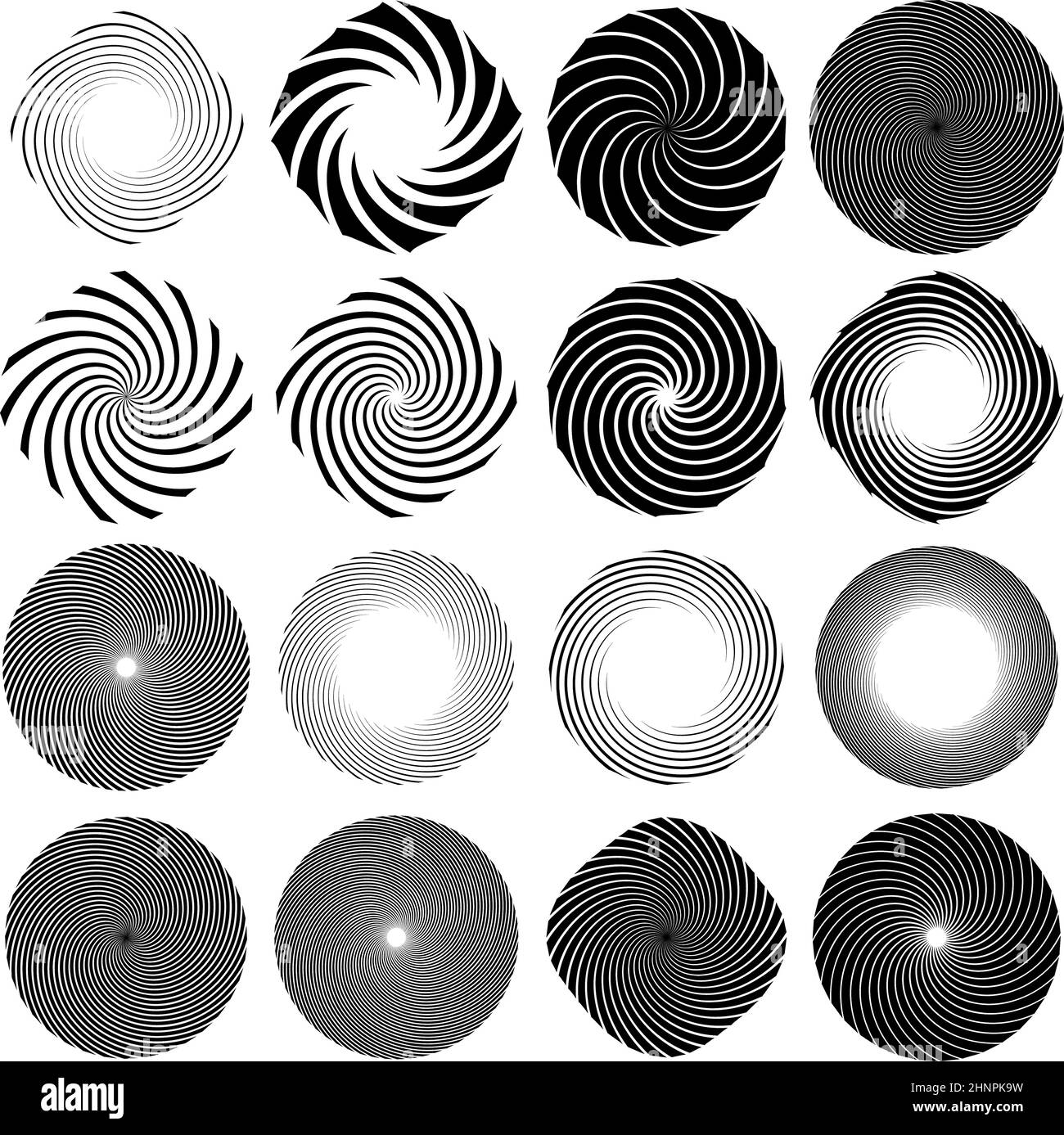 Twist, whirlwind, whirlpool elements. Vortex, volute element set ...