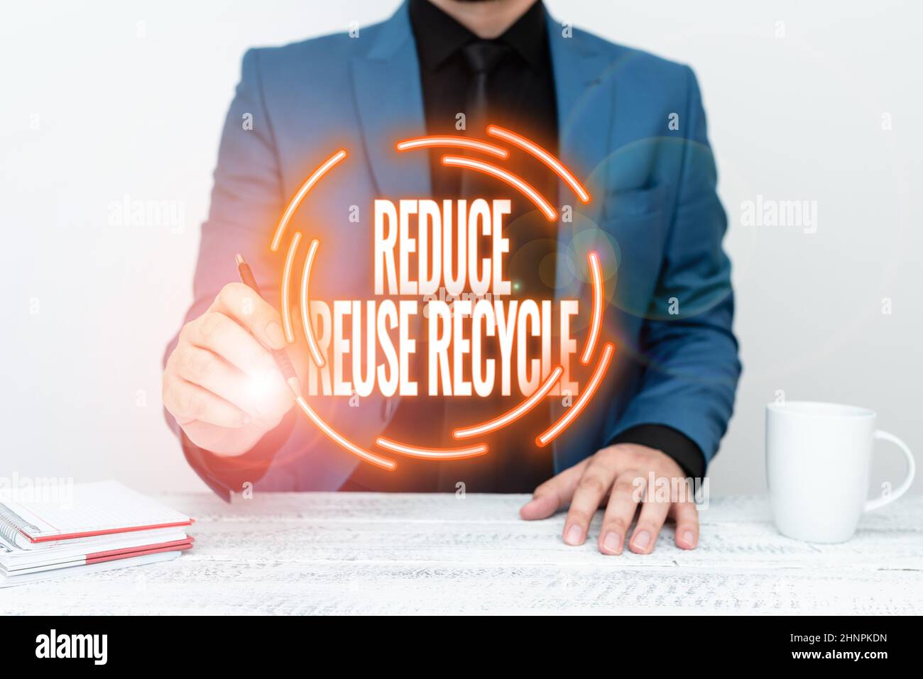 Hand writing sign Reduce Reuse Recycle, Word for ...