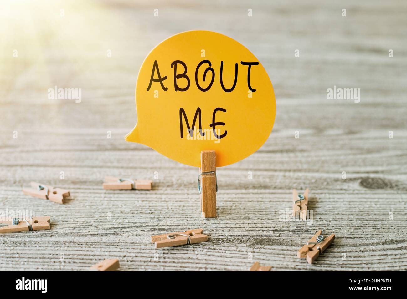 Writing displaying text About Me, Word for telling someone list of your ...