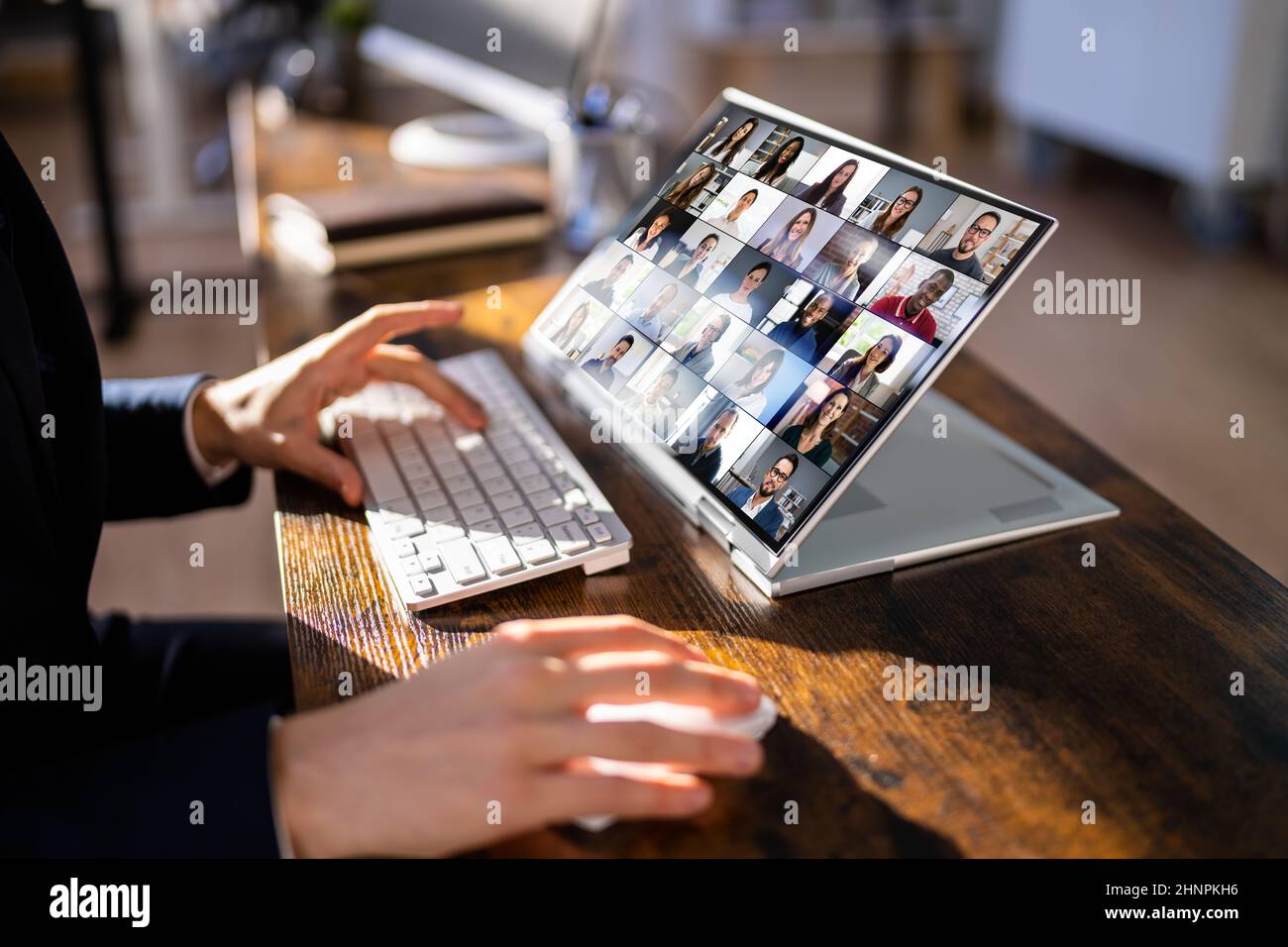 Online Video Conference Interview Call And Call Meeting Stock Photo - Alamy